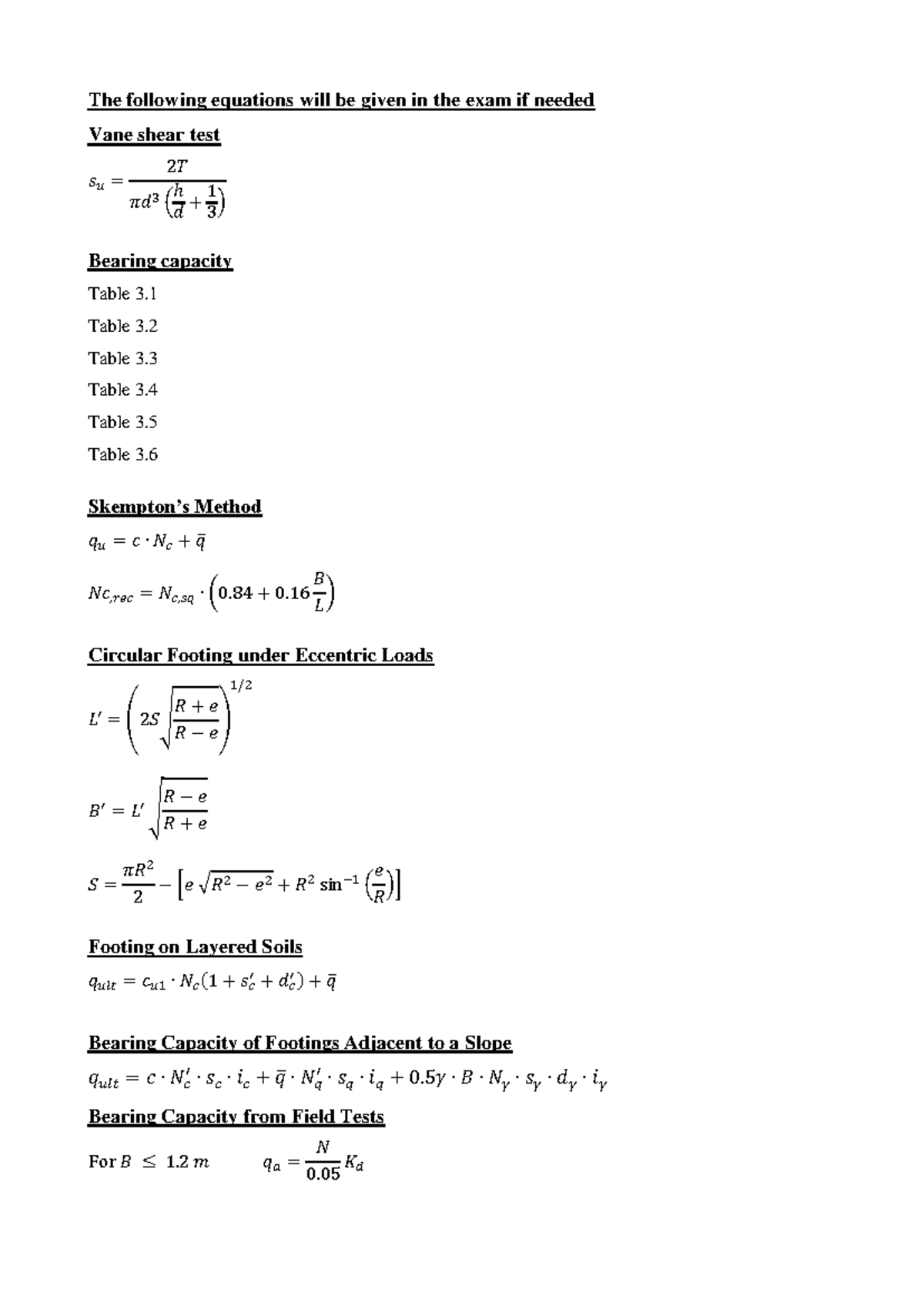 Provided Information-Ch1-5 foundation engineering - The following ...