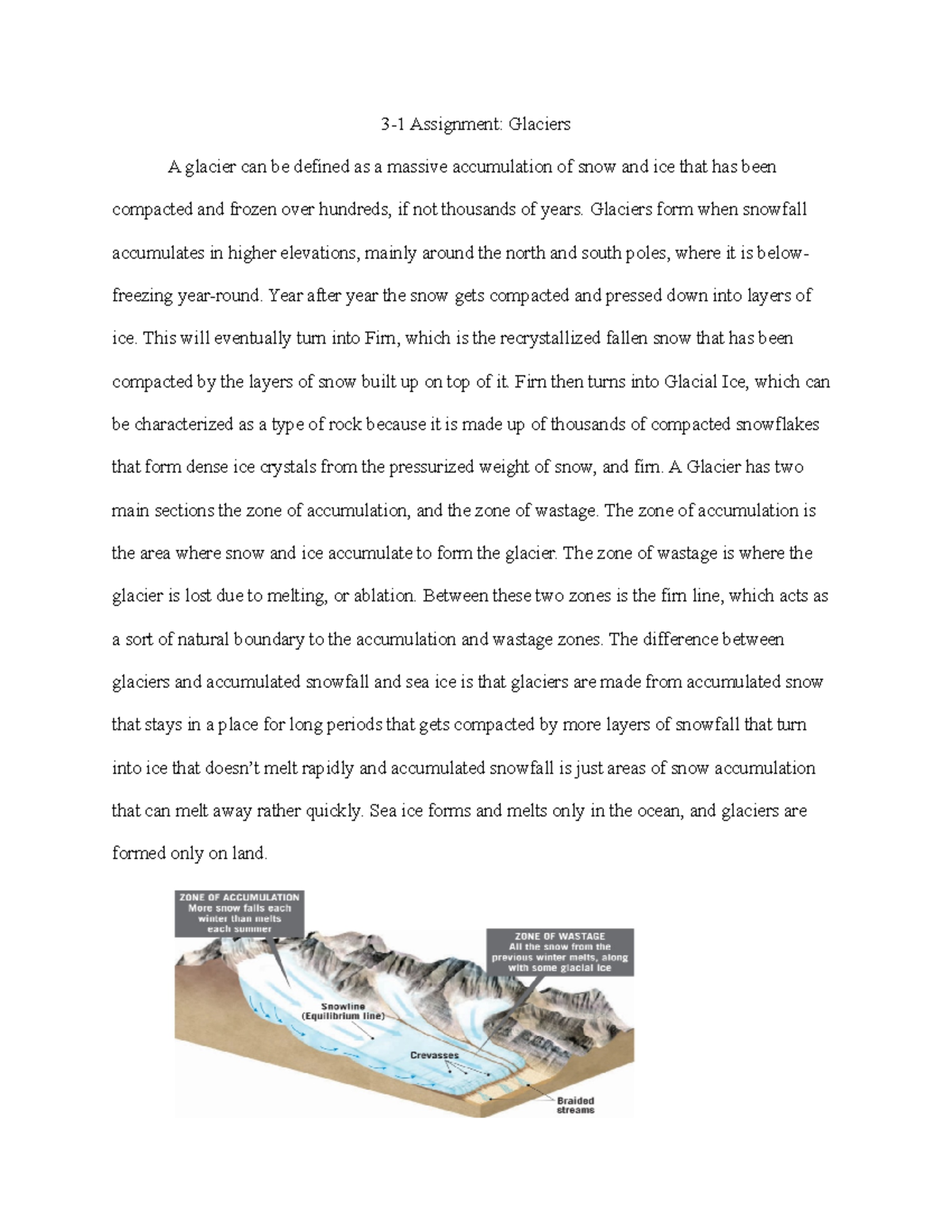 Module 3-1 Glaciers - 3-1 Assignment: Glaciers A glacier can be defined ...