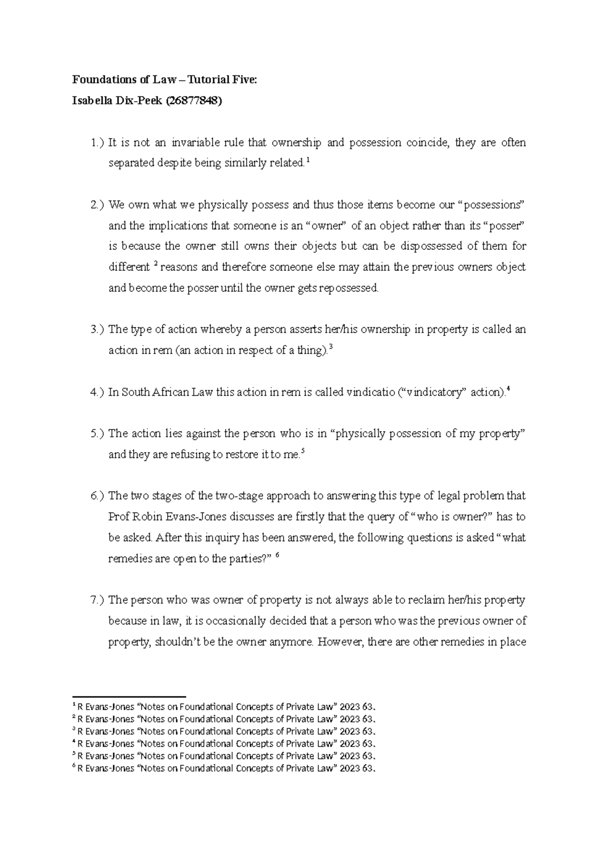 Foundations of Law T5 - Foundations of Law – Tutorial Five: Isabella ...