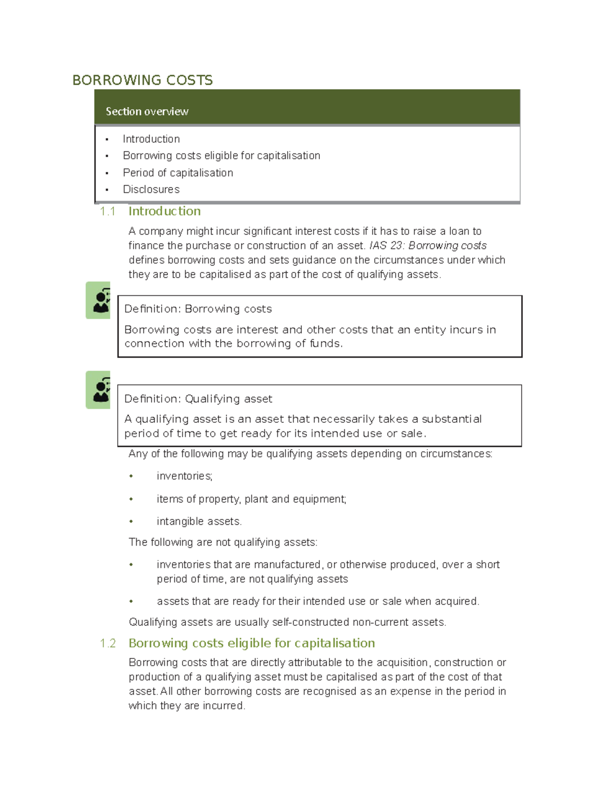 Borrowing Costs - BORROWING COSTS Section overview Introduction ...