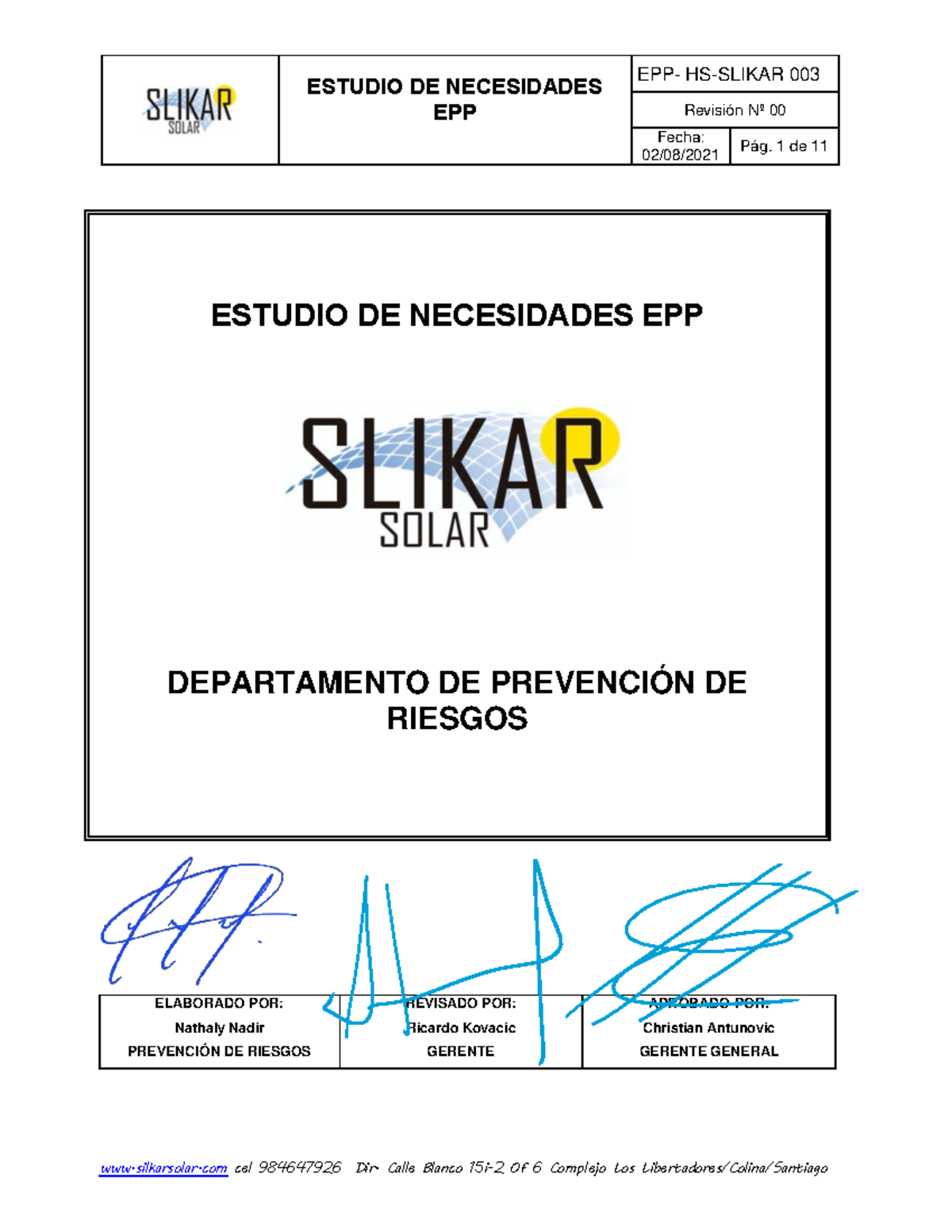 Estudio DE Necesidades DE EPP Slikar - ESTUDIO DE NECESIDADES EPP ...