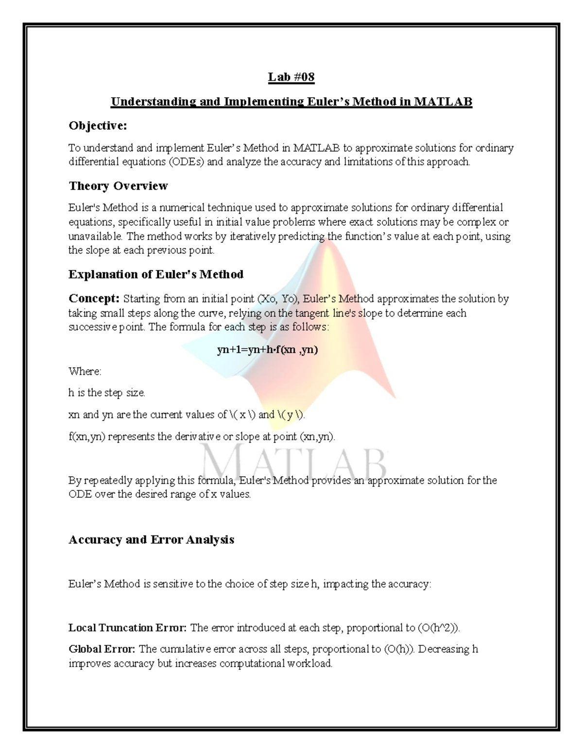 2022-mc-257 Lab8 - Lab reports of NA - Lab Understanding and Implementing Euler’s Method in ...