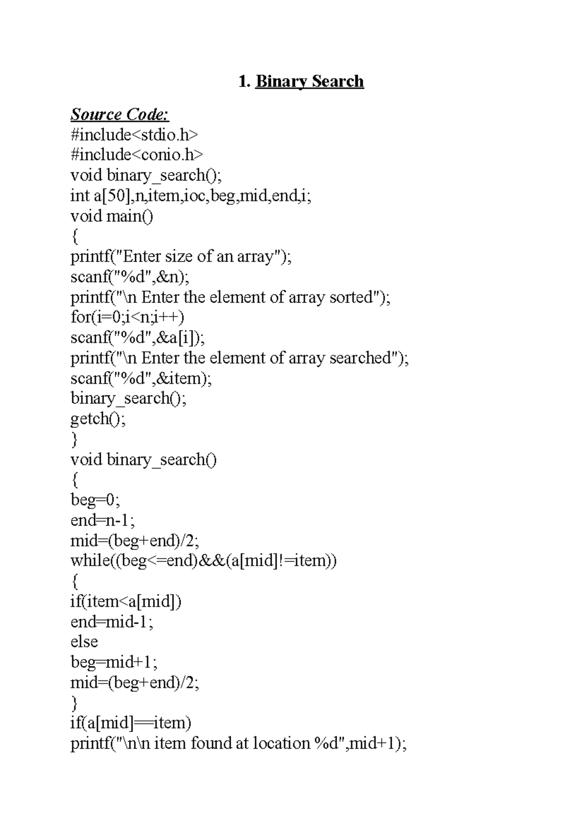 DATA Structure -2022 - Binary Search Source Code: #include #include ...