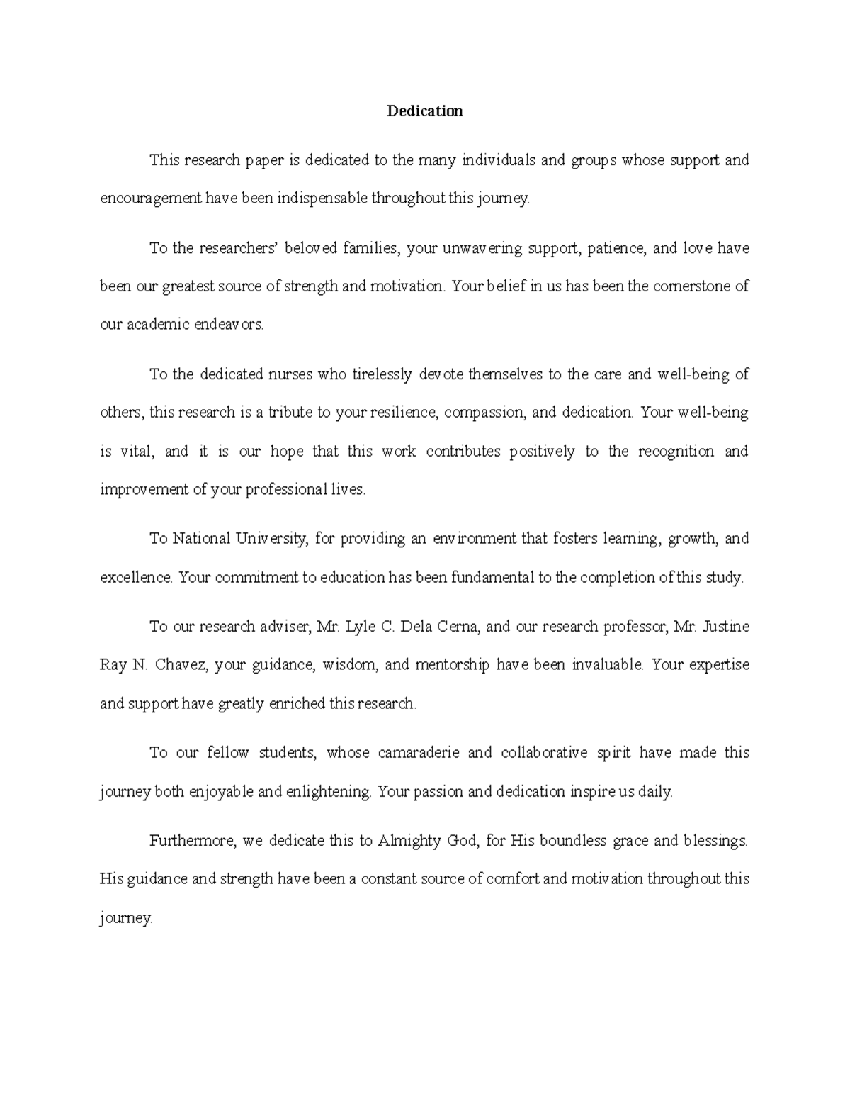 Acknowledgment-and-dedication - Dedication This research paper is ...