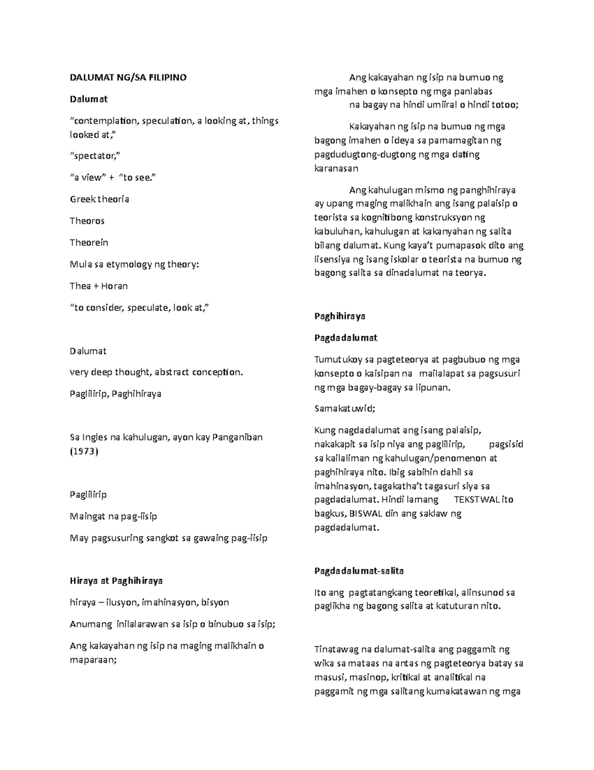 Dalumat - Lecture notes 2 - DALUMAT NG/SA FILIPINO Dalumat ...