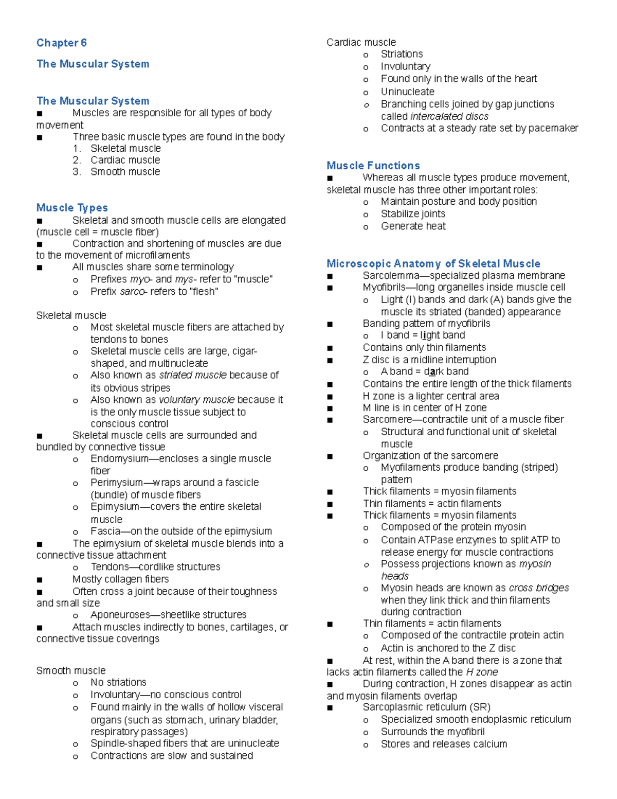 CHAP6 Muscular System - Chapter 6 The Muscular System The Muscular ...