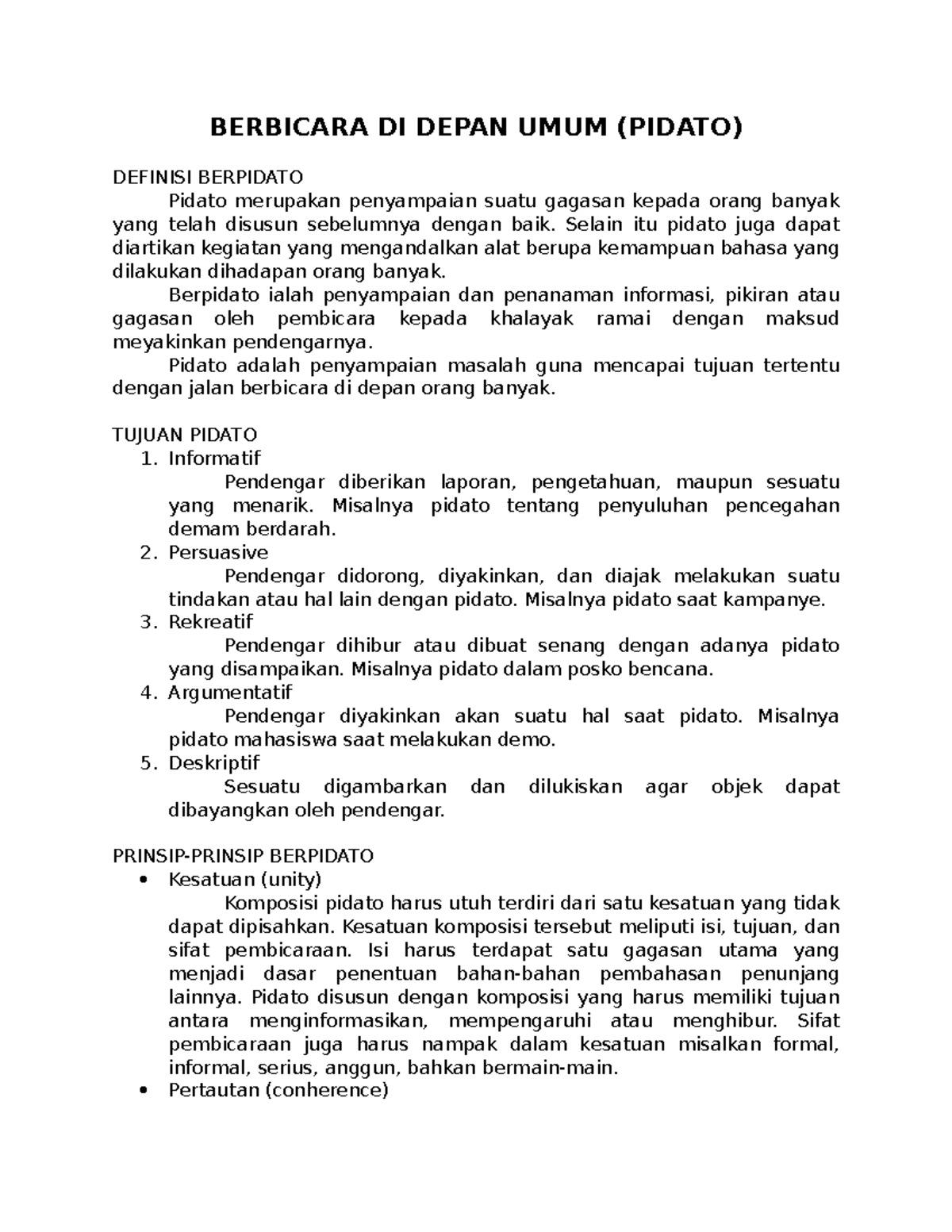 Berbicara di Depan Umum - BERBICARA DI DEPAN UMUM (PIDATO) DEFINISI ...