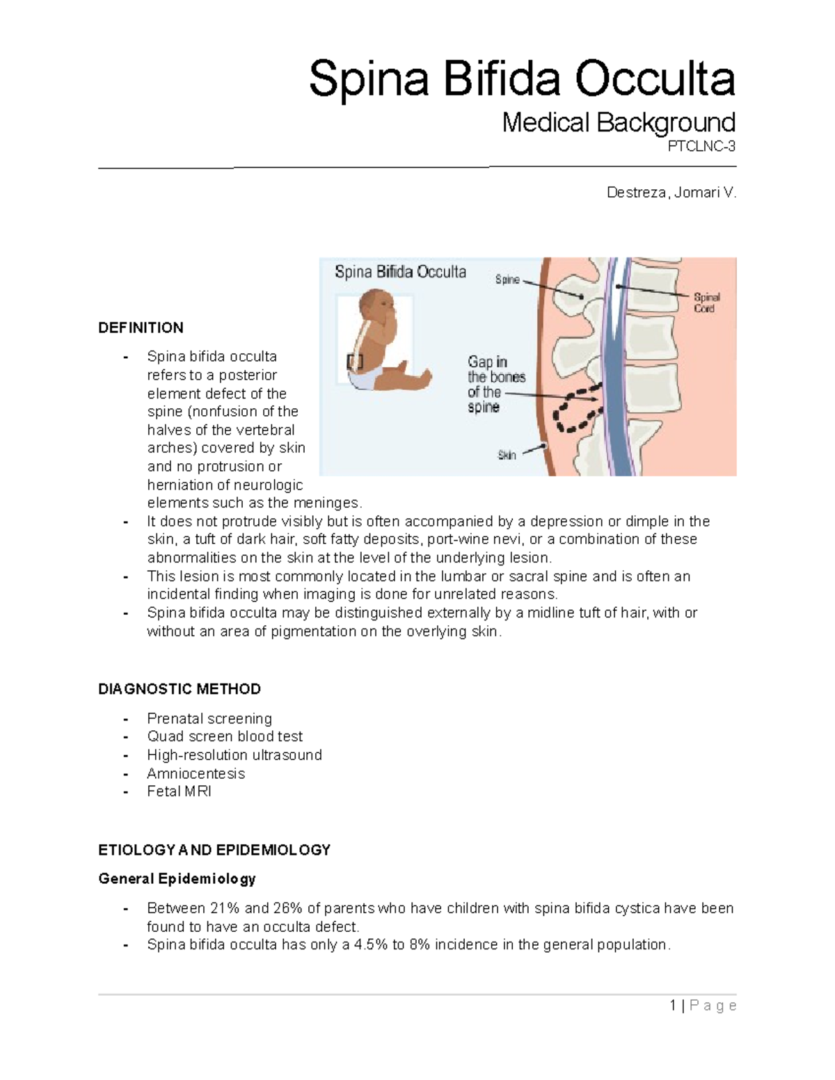 Spina Bifida Occulta - Medical Background - Medical Background PTCLNC ...