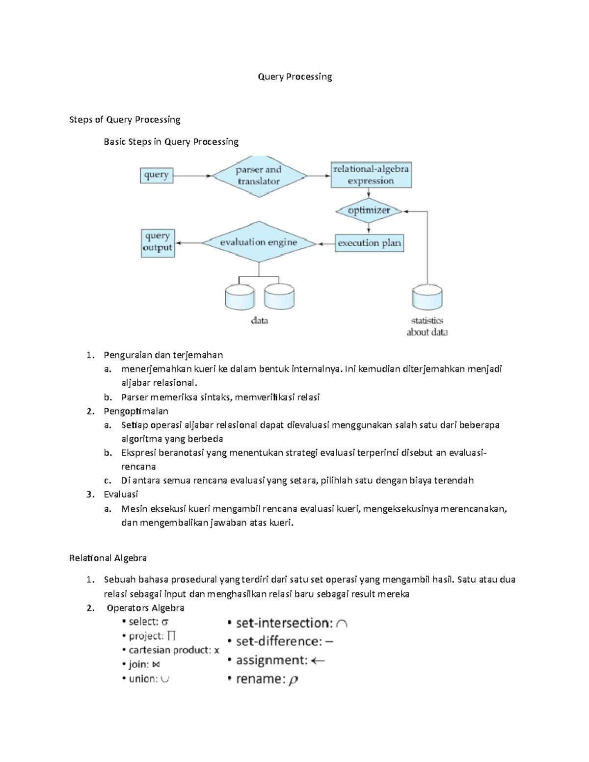 Query Processing - Query Processing Steps of Query Processing Basic Steps in Query Processing ...