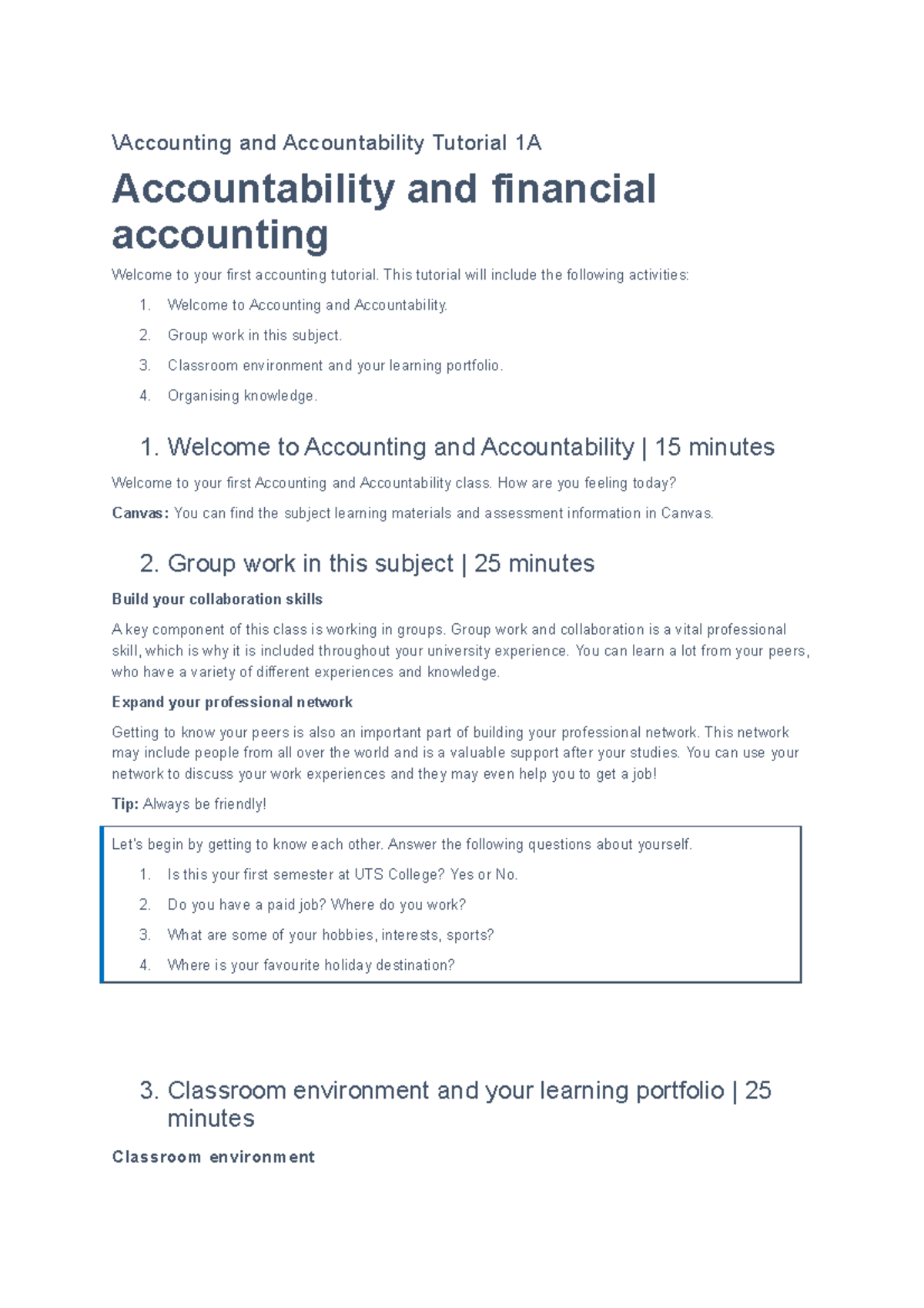 Accounting and Accountability Tutorial 1A - \Accounting and Accountability Tutorial 1A - Studocu