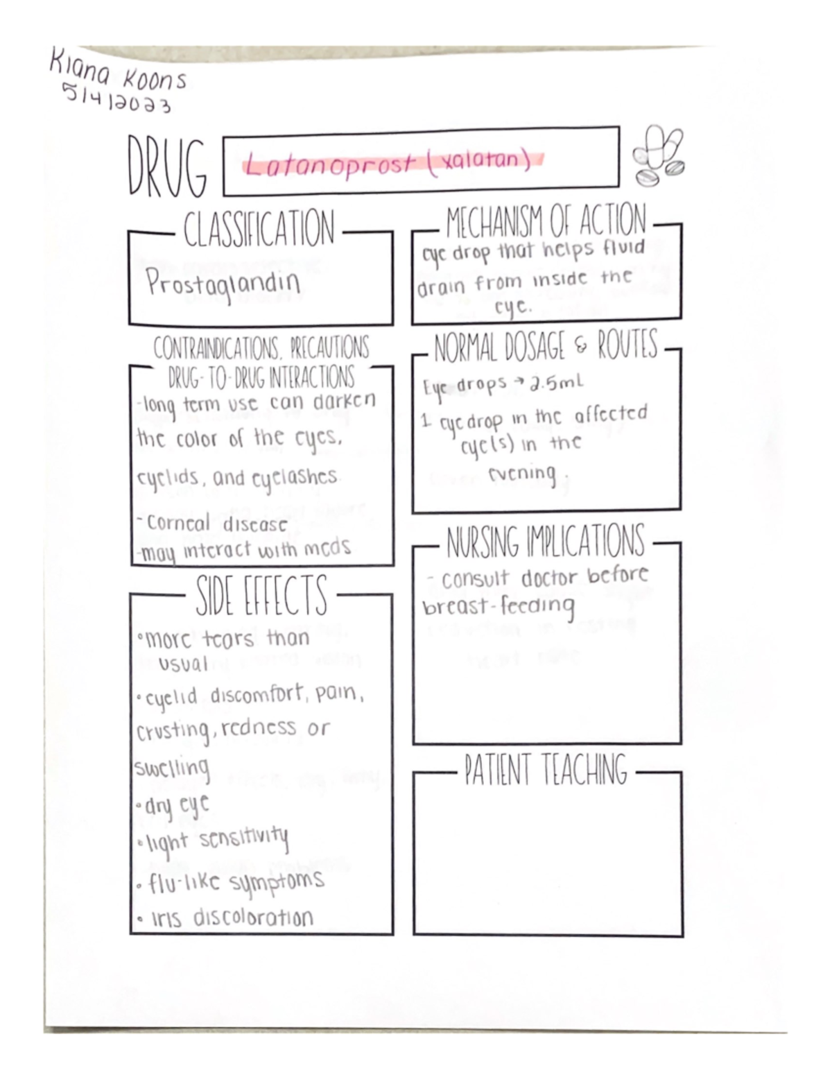 Drug Cards Week 5 - pharm - NUR 224 - Studocu