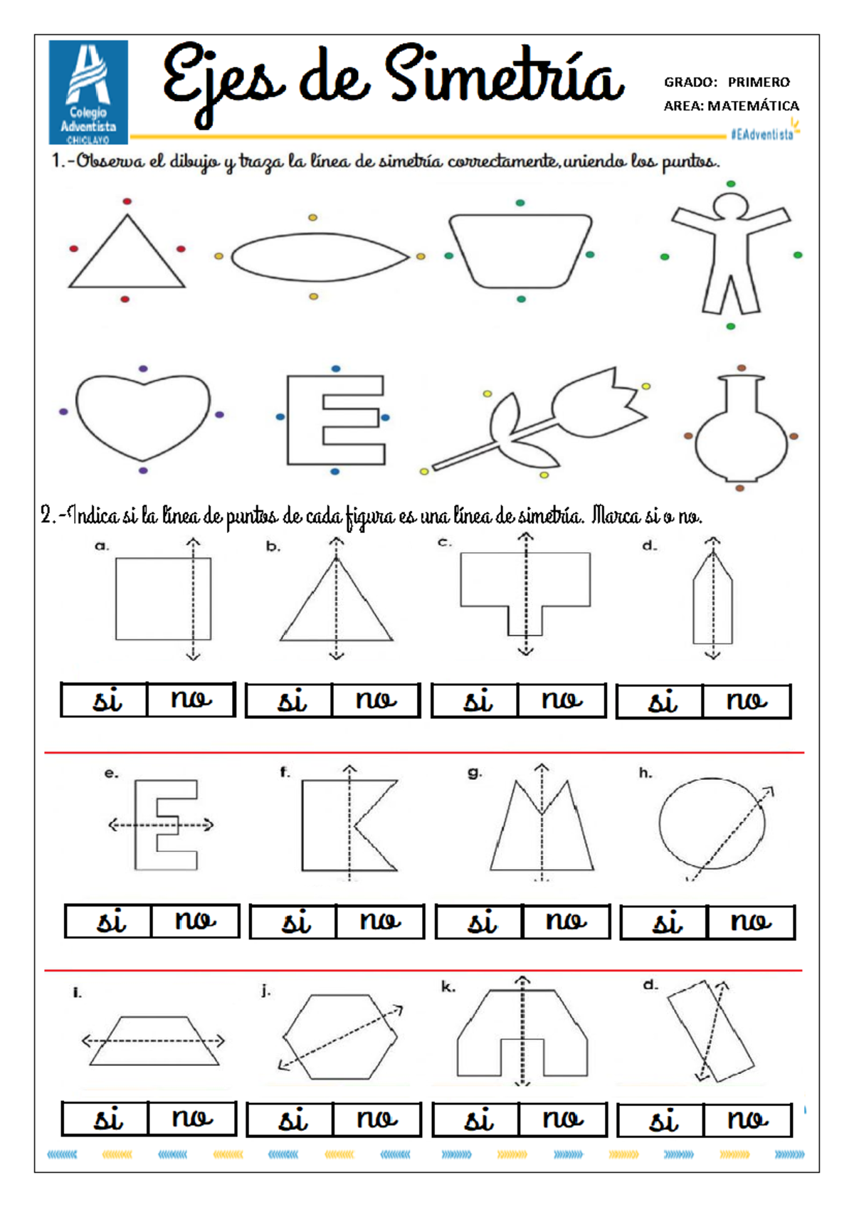 Ficha EJES DE Simetría - PRIMER GRADO - Biografias de Matematicos ...