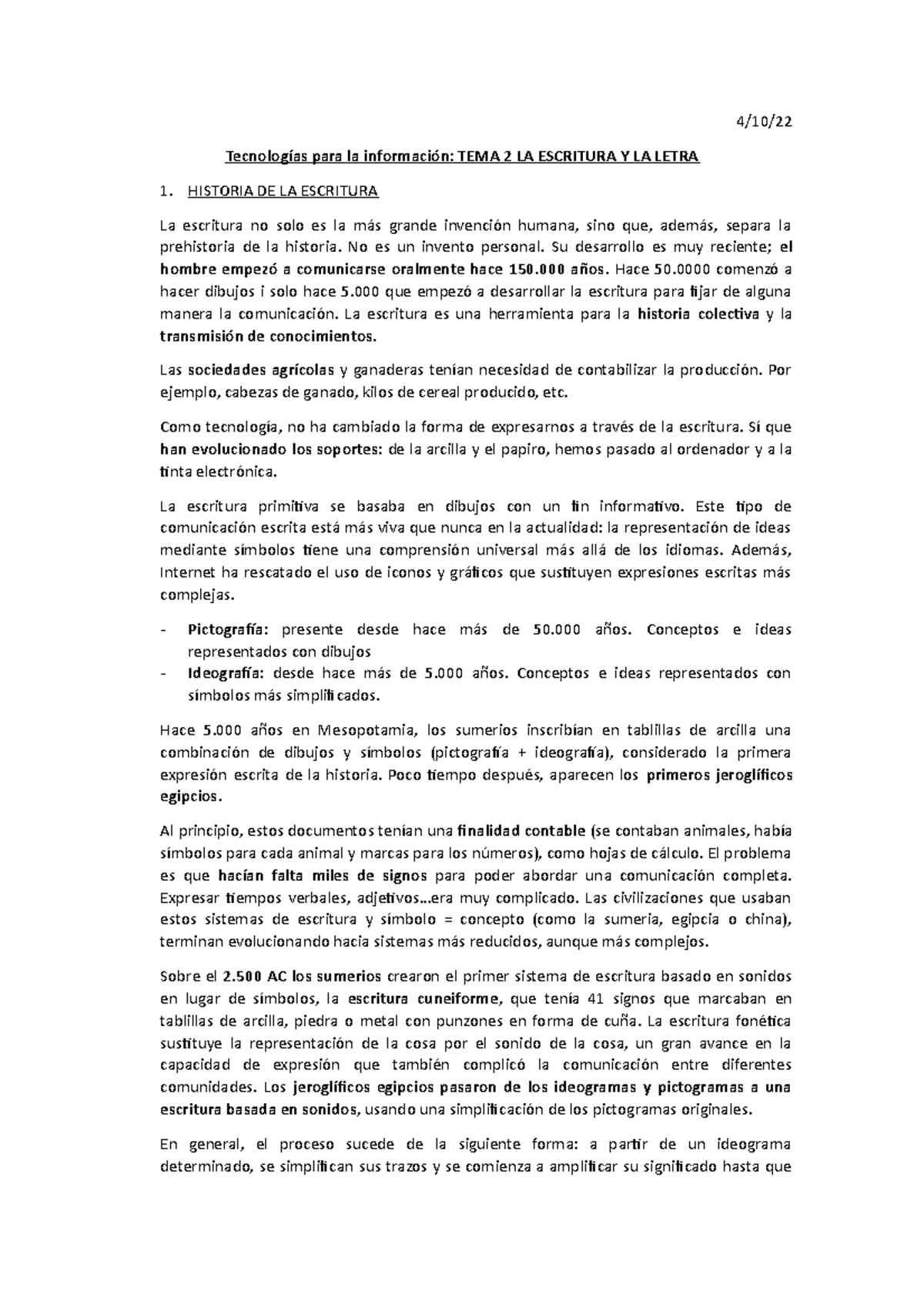 Tecnologias para la info. escrita tema 2 - 4/10/ Tecnologías para la ...