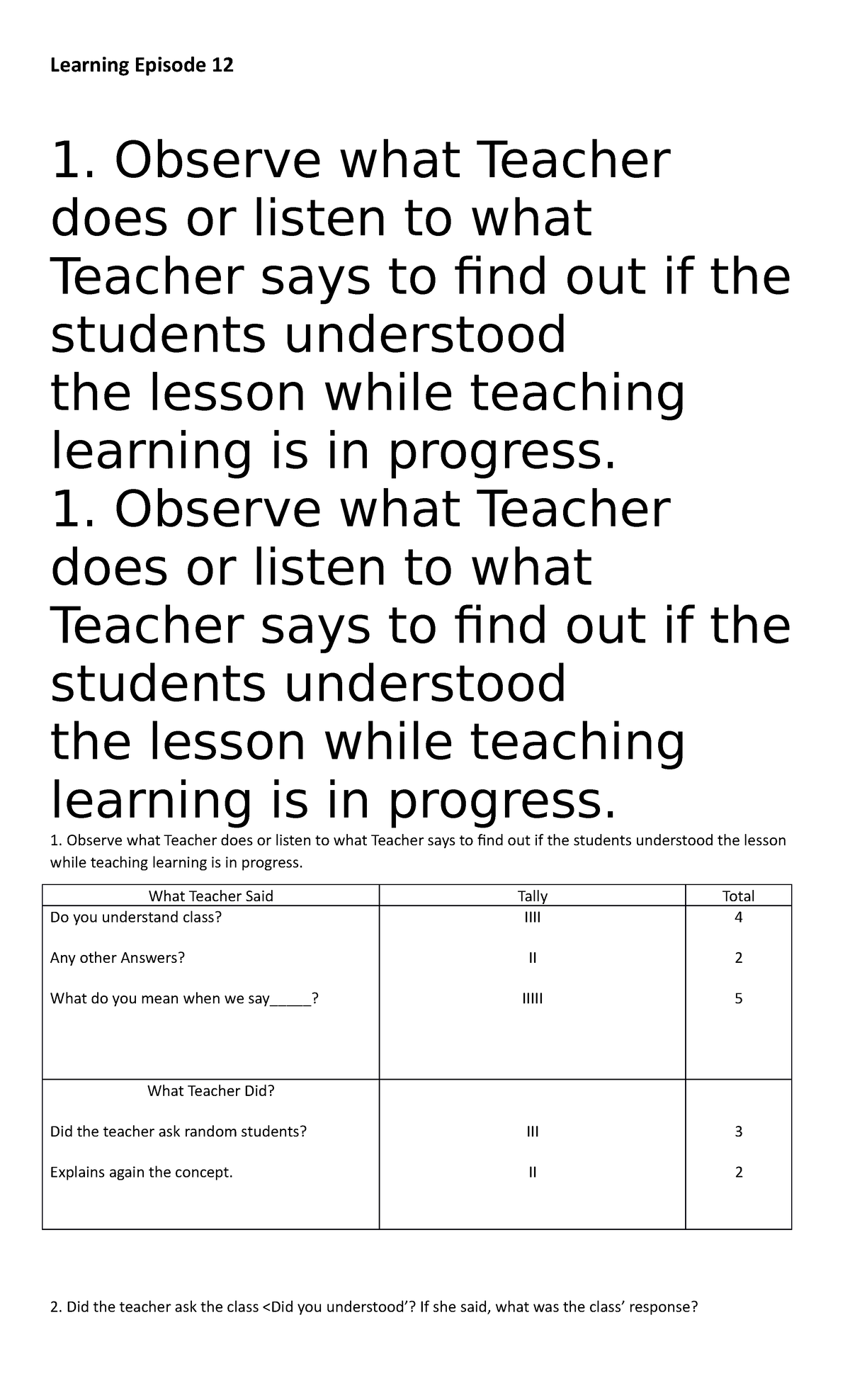 FIELD STUDY BOOK Learning Episode 12-14 - Learning Episode 12 1 ...