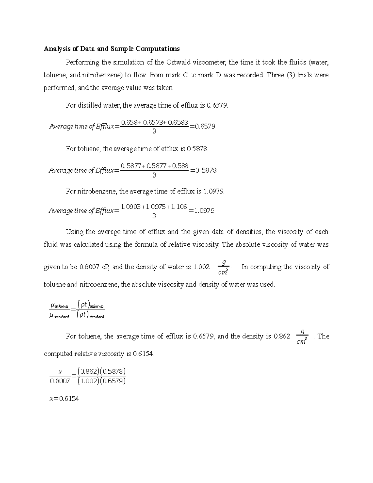 Analysis of Data and Sample Computations - Analysis of Data and Sample Computations Performing ...