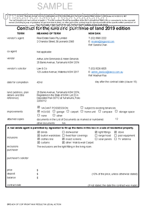 Oral Cheat Sheet Property - Task 3 – settlement You need to be aware of ...