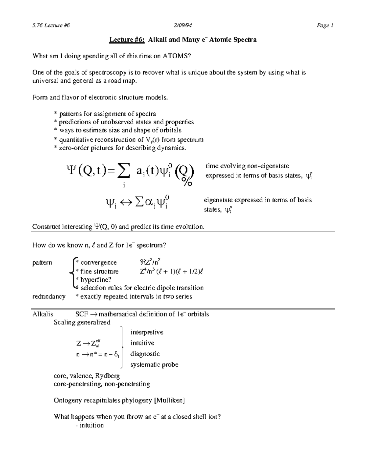 Lec6 - lecture 6 notes with formulas and math examples of Molecular ...