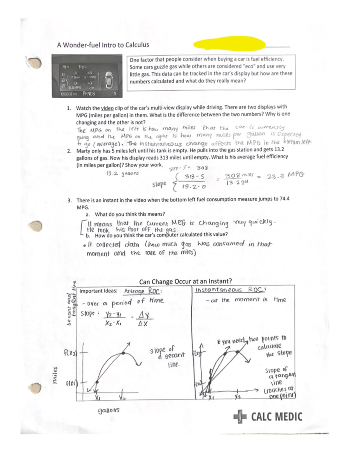 Calculus 1 Intro To Cal - MA 1713 - Studocu