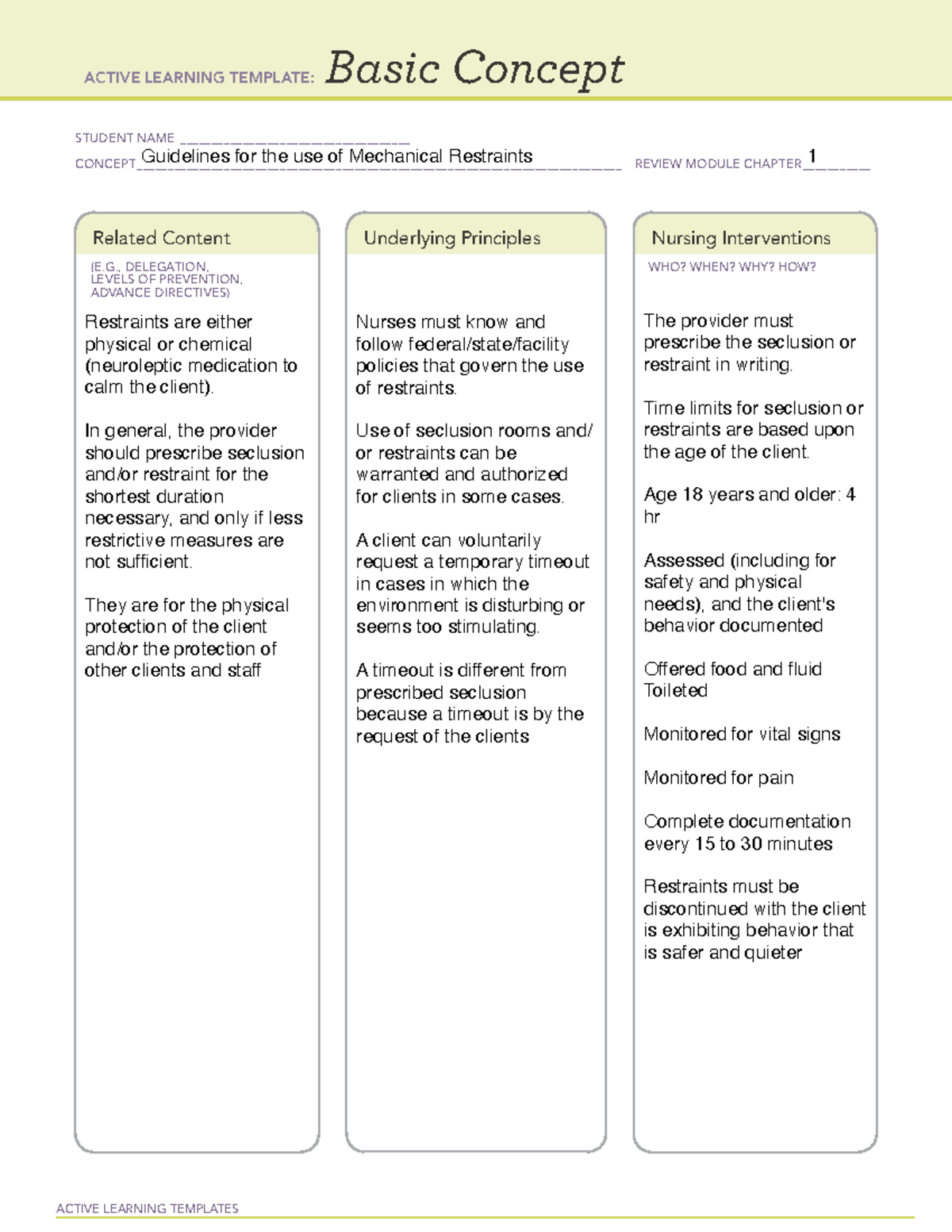 ATI A Focused Review Template - 111 - ACTIVE LEARNING TEMPLATES Basic ...