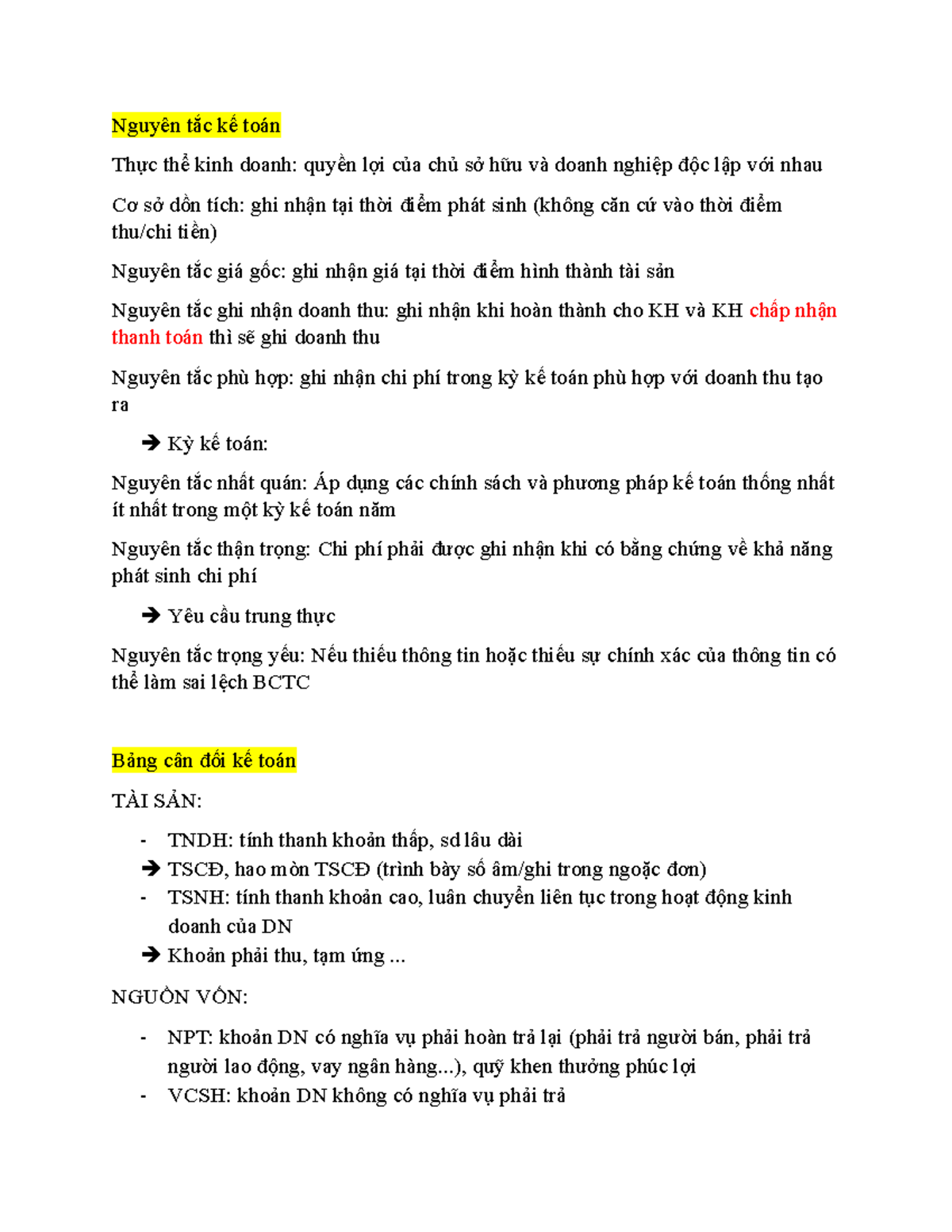 Nhap mon ke toan tom tat - Nhap mon ke toan - Nguyên tắc kế toán Thực thể kinh doanh: quyền lợi ...