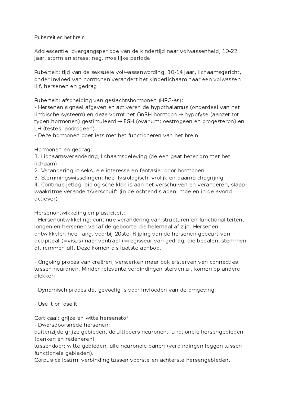 Puberteit en het brein - n.v.t. - Puberteit en het brein Adolescentie ...