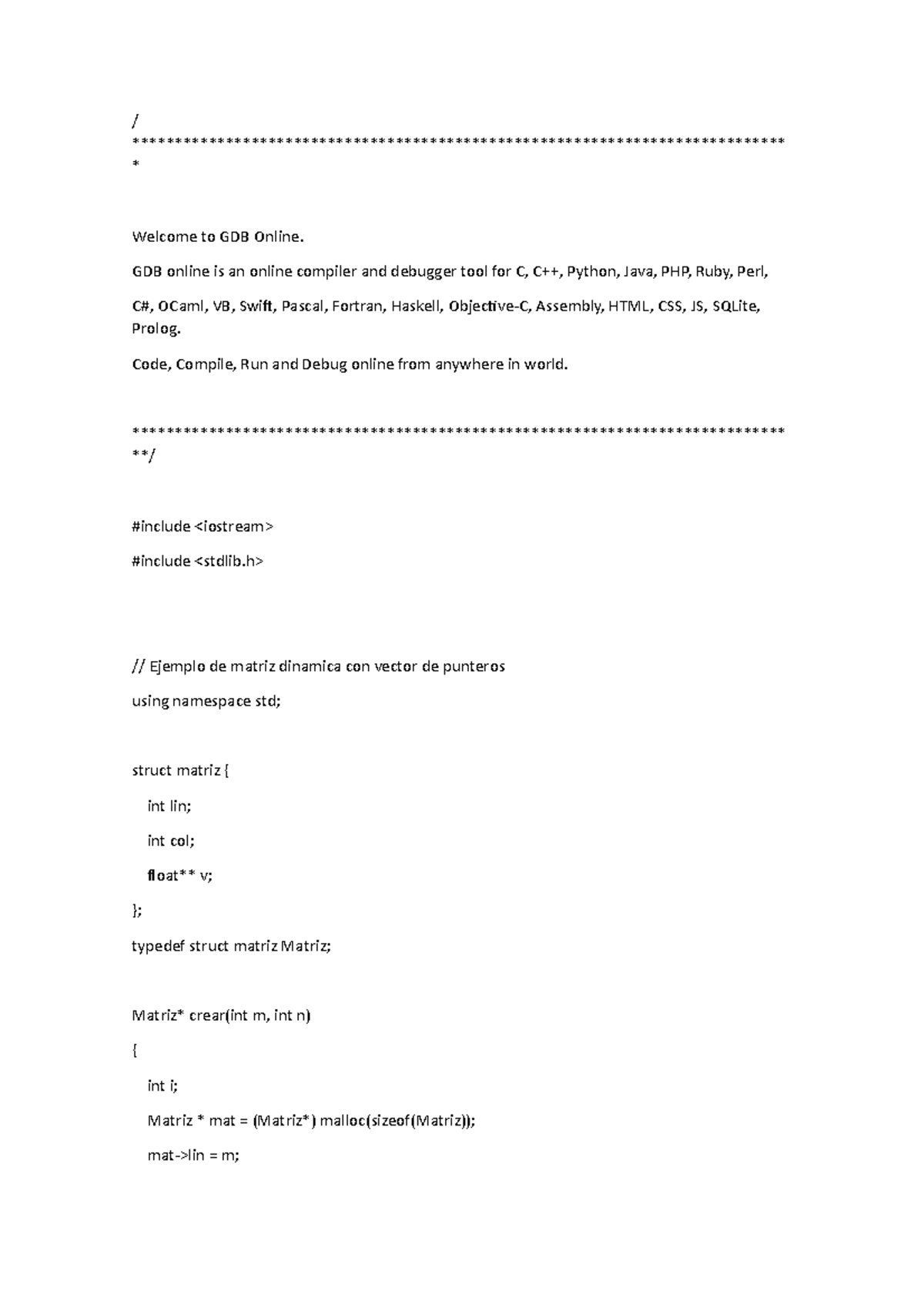 Welcome to GDB Online 2 - ewrere - / - Studocu