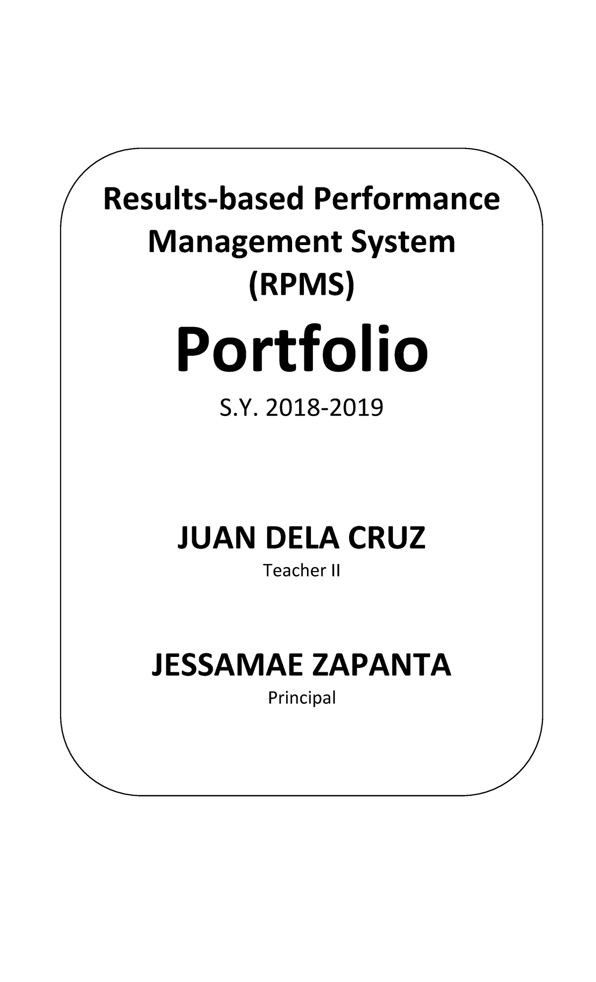 Activity for Portfolio Preparation and Organzation per small groups ...