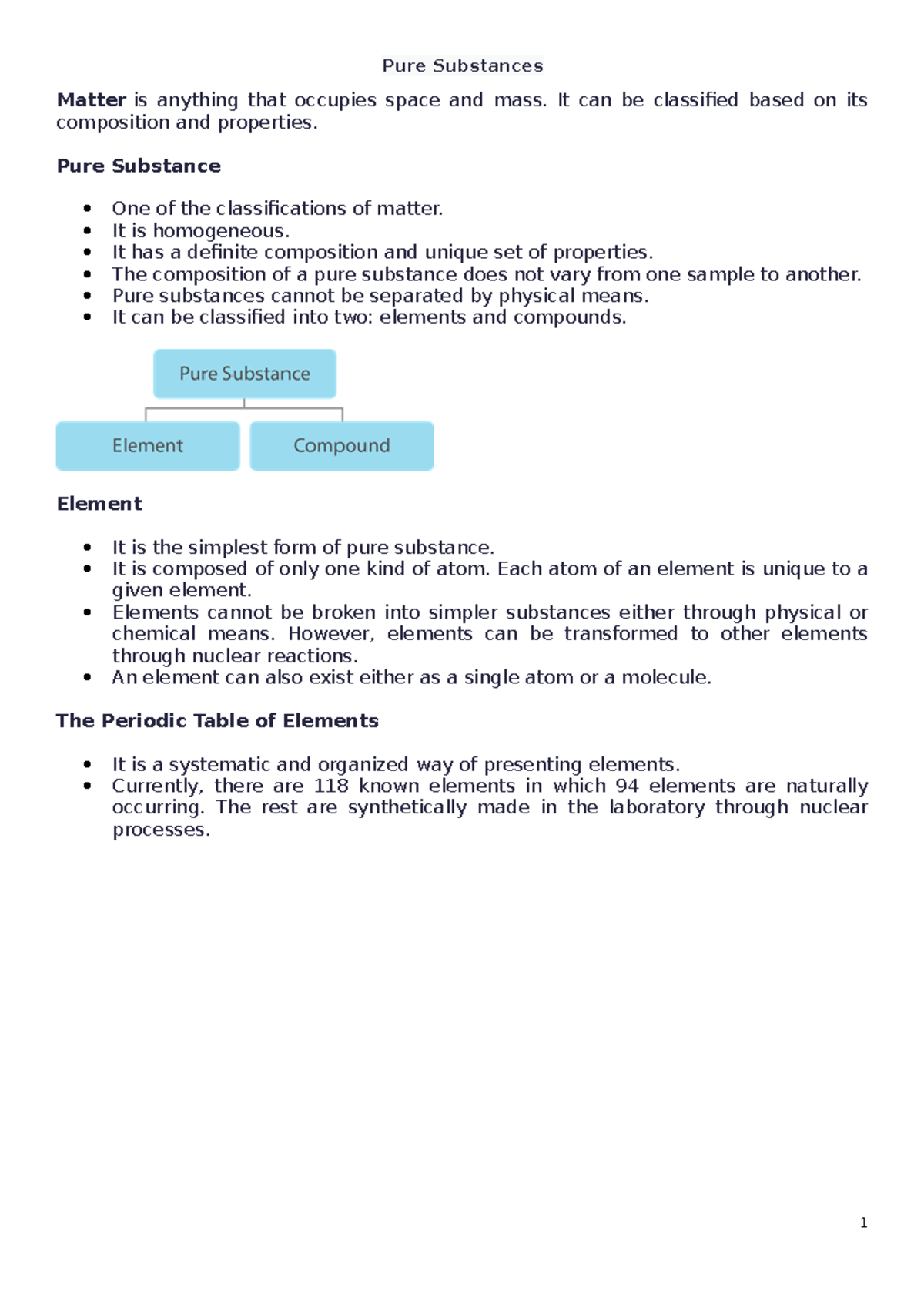 Pure Substances - Pure Substances Matter is anything that occupies ...