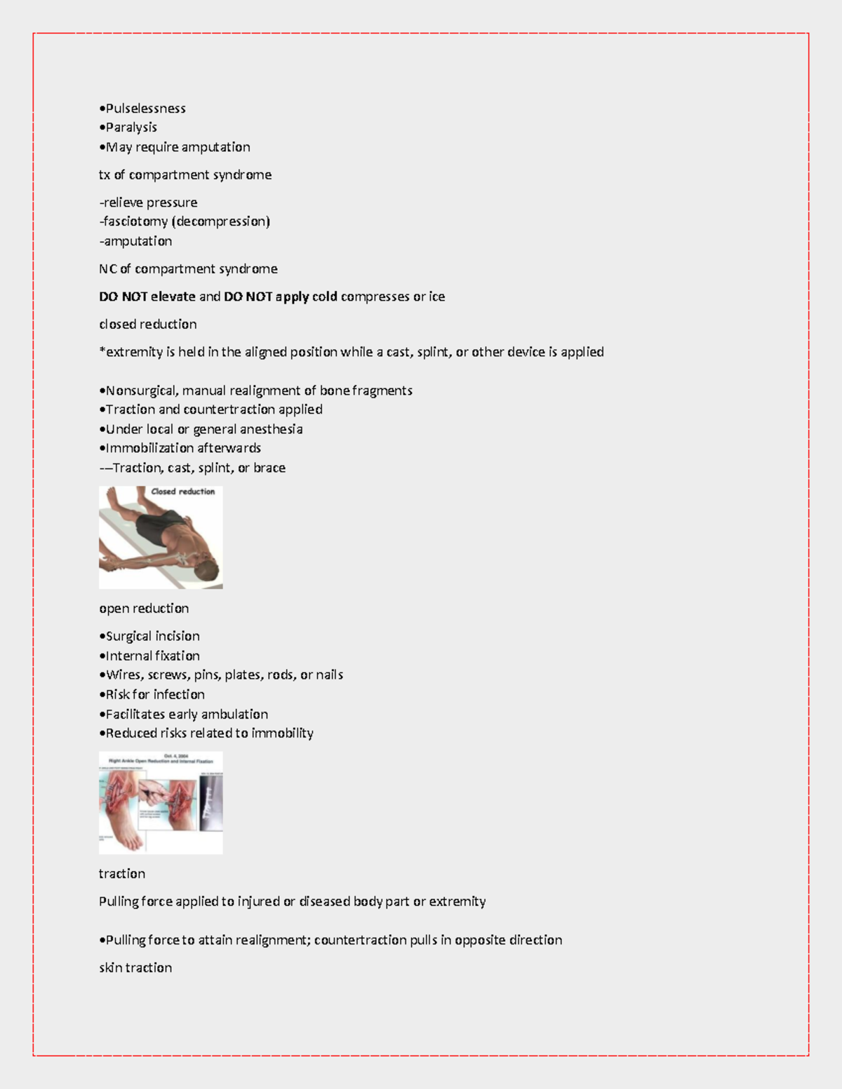 Med Surg Exam 3-23 - Med Surg Exam 3 (modules 8-10) - •Pulselessness ...