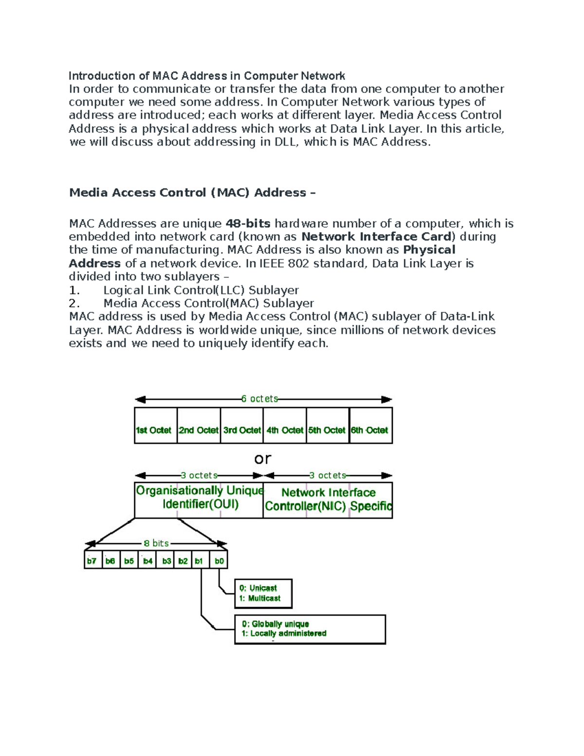 Introduction of MAC Address in Computer Network - In Computer Network ...