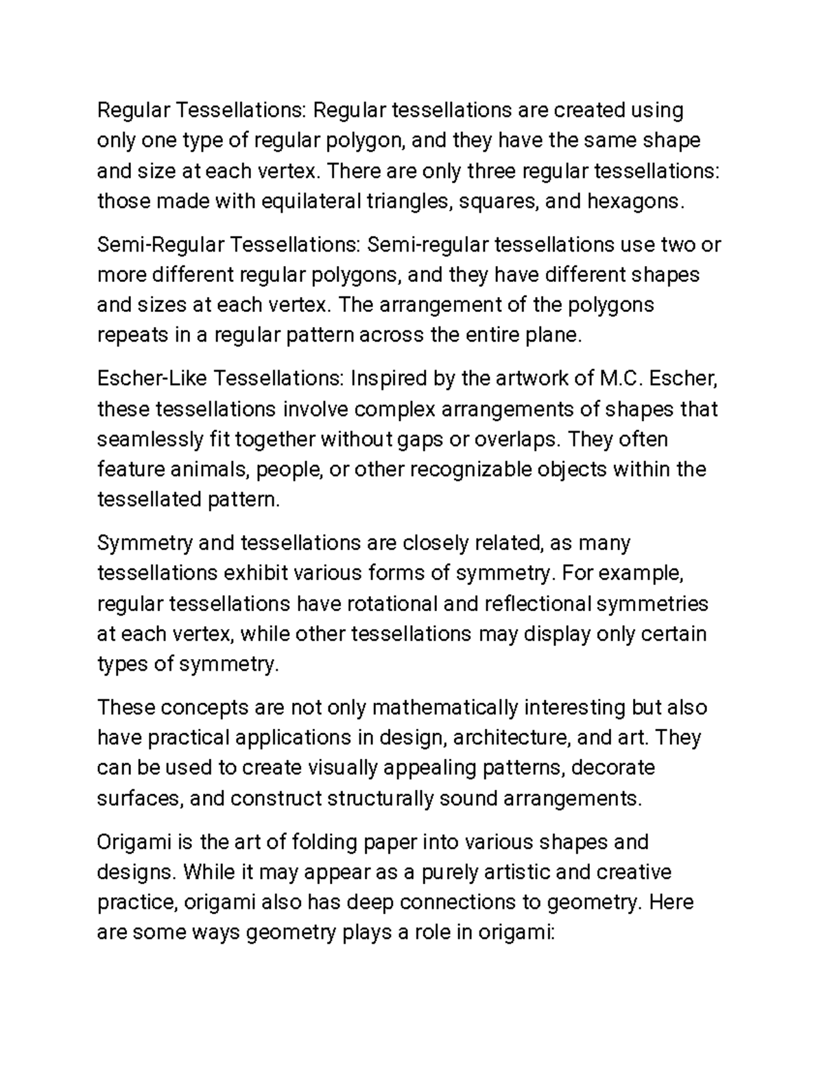 Introduction to Geometry-19 - Regular Tessellations: Regular ...