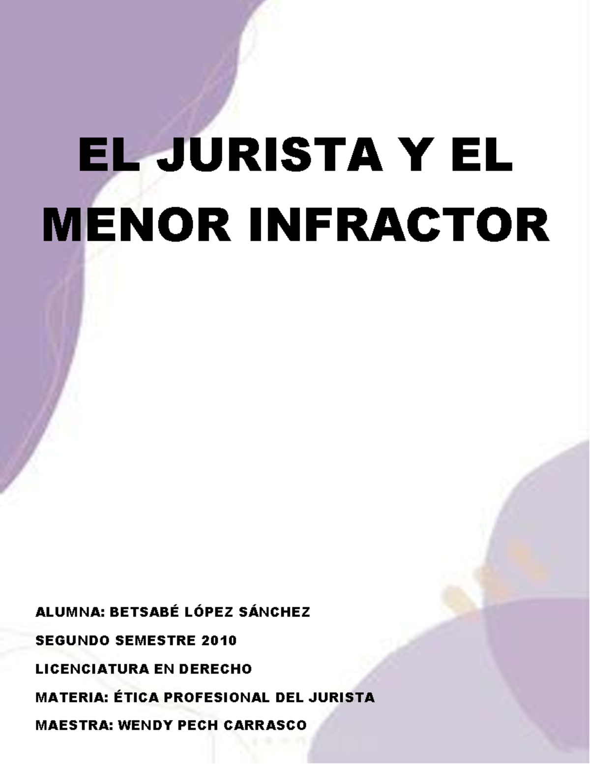 Menor Infractor - xxxxxxxxxxxxxxxxxxxxxx - EL JURISTA Y EL MENOR ...