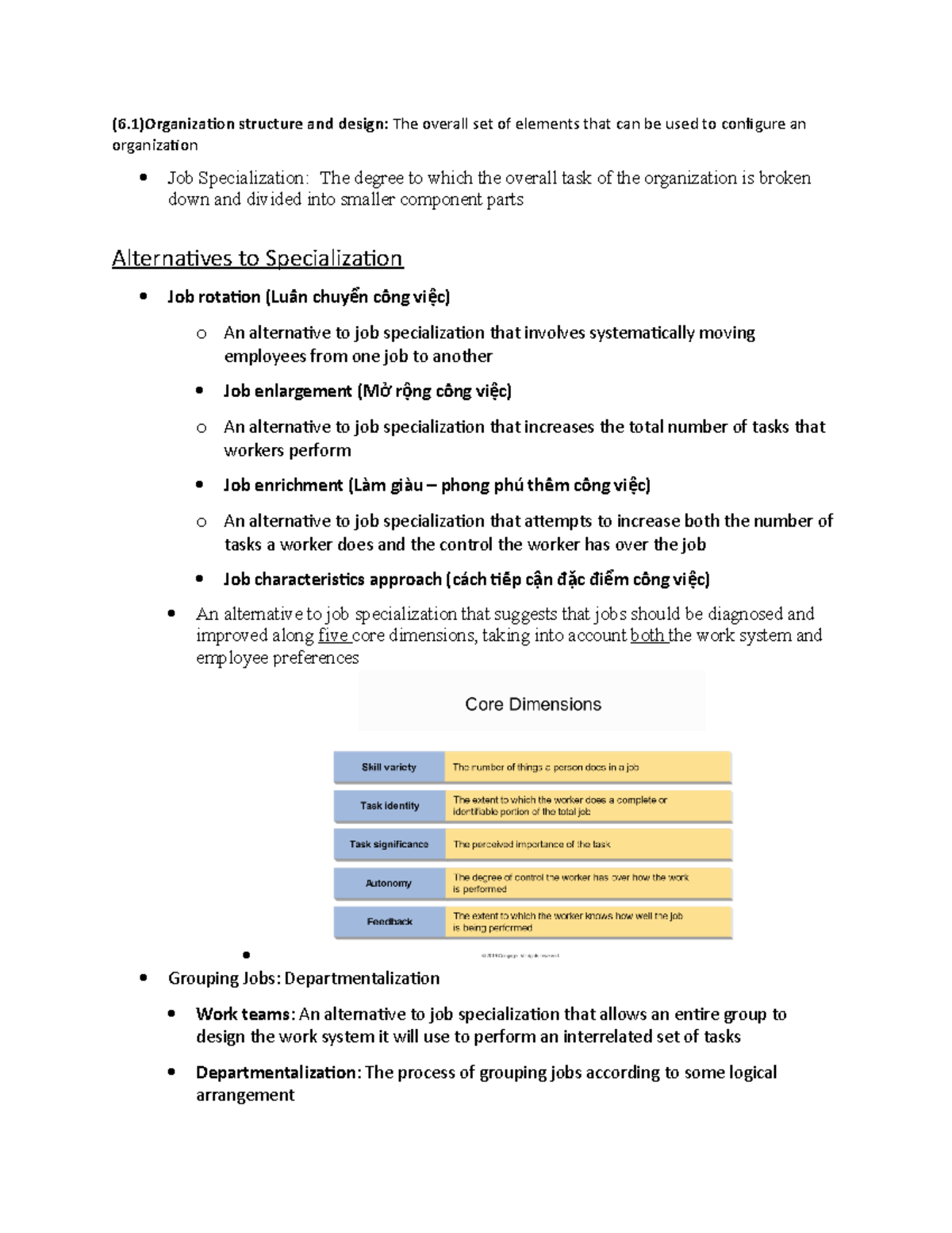 MGT chap6 - (6)Organization structure and design: The overall set of ...