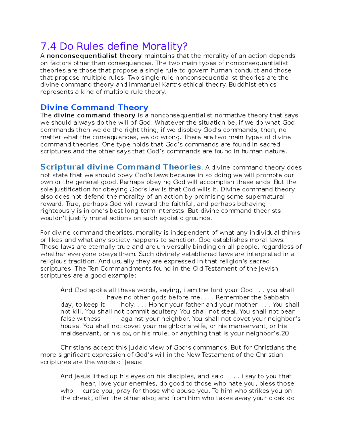 Divine Command Ethics - 7 Do Rules define Morality? A ...