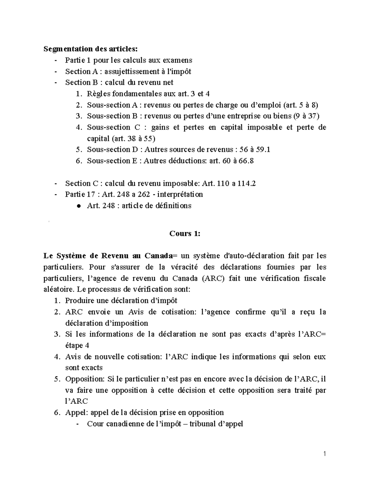 Cours 1 - Pofesseur: Mathieu Savary - Segmentation des articles: Partie ...