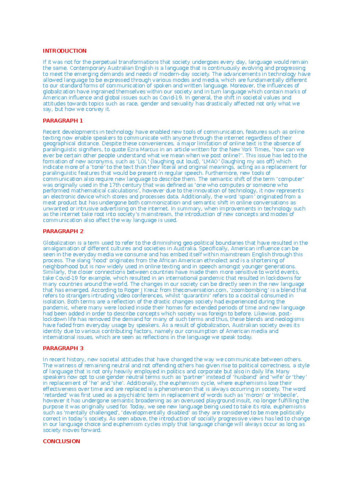 A+ Student Example - INTRODUCTION If it was not for the perpetual ...