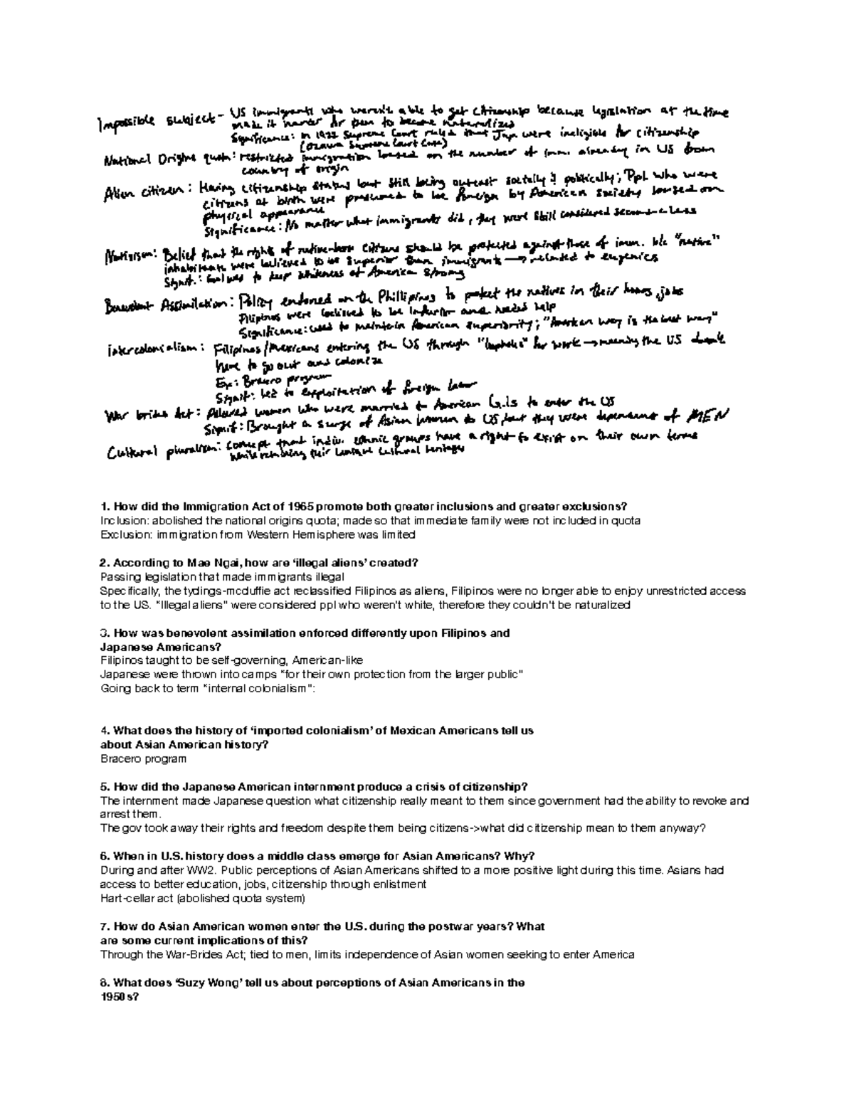 Exam 2 quizlet review - lecture notes on exam - 1. How did the ...