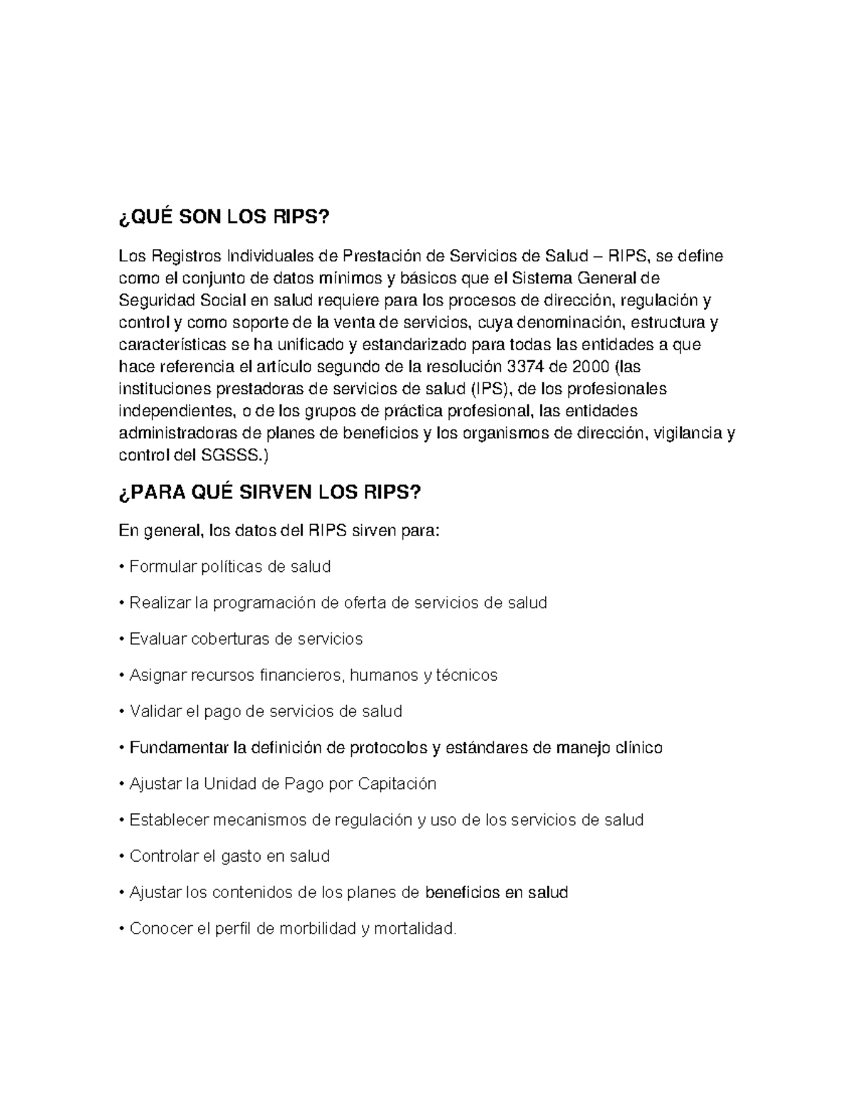 QUÉ SON LOS RIPS - RESOLUCIONES - ¿QUÉ SON LOS RIPS? Los Registros ...