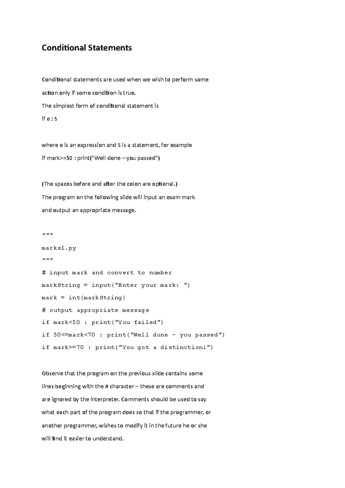 Conditional Statements - Conditional Statements Conditional statements ...