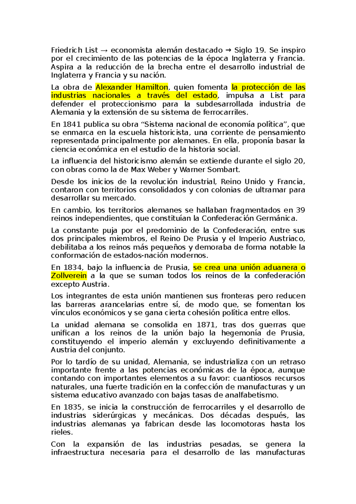 Friedrich List - Se inspiro por el crecimiento de las potencias de la ...