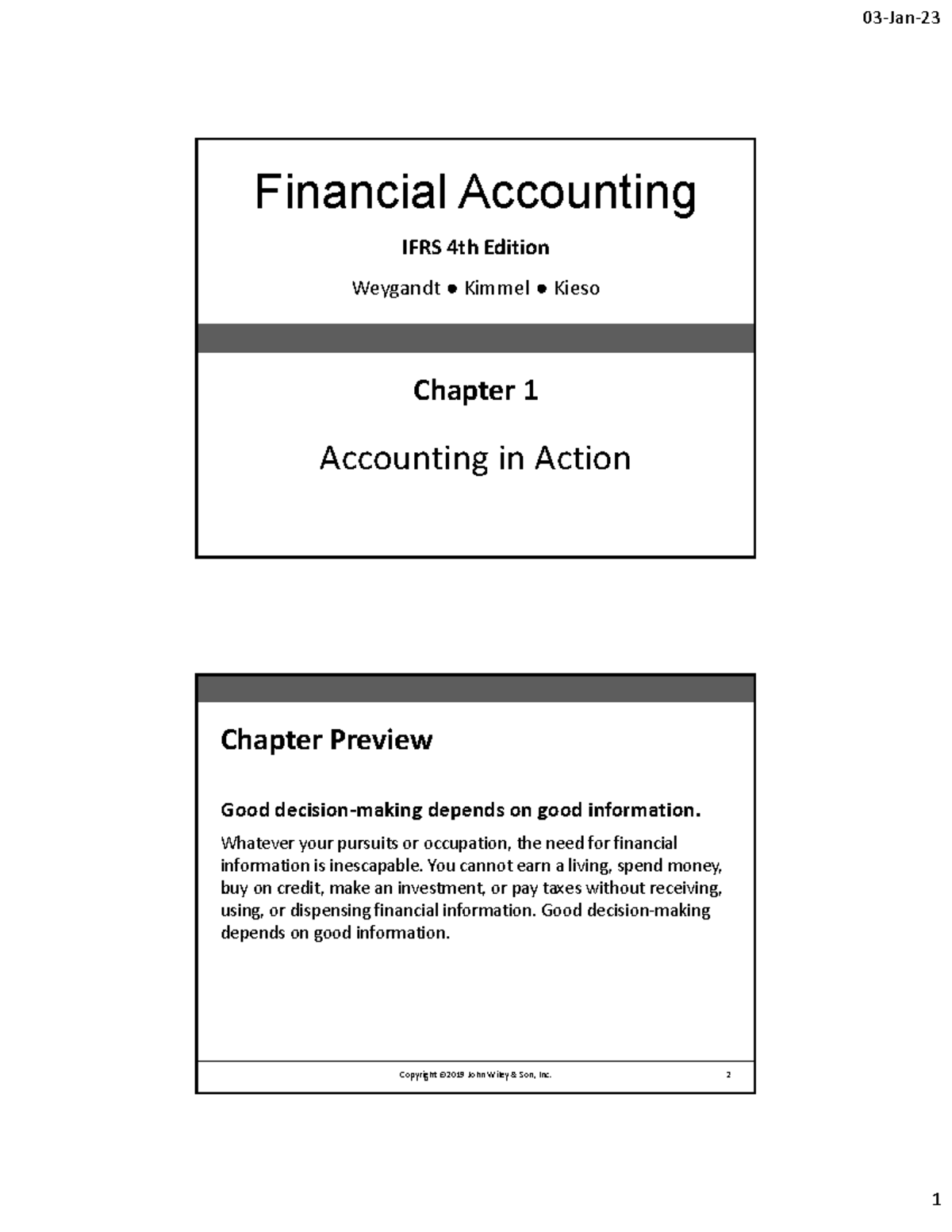 Ch01 Accounting in Action - Financial Accounting IFRS 4th Edition Chapter 1 Accounting in Action ...
