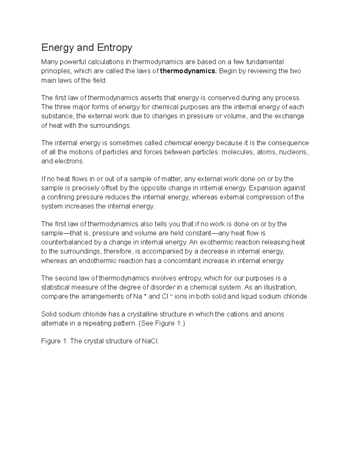 Energy and Entropy - Lecture notes 10 - Energy and Entropy Many ...