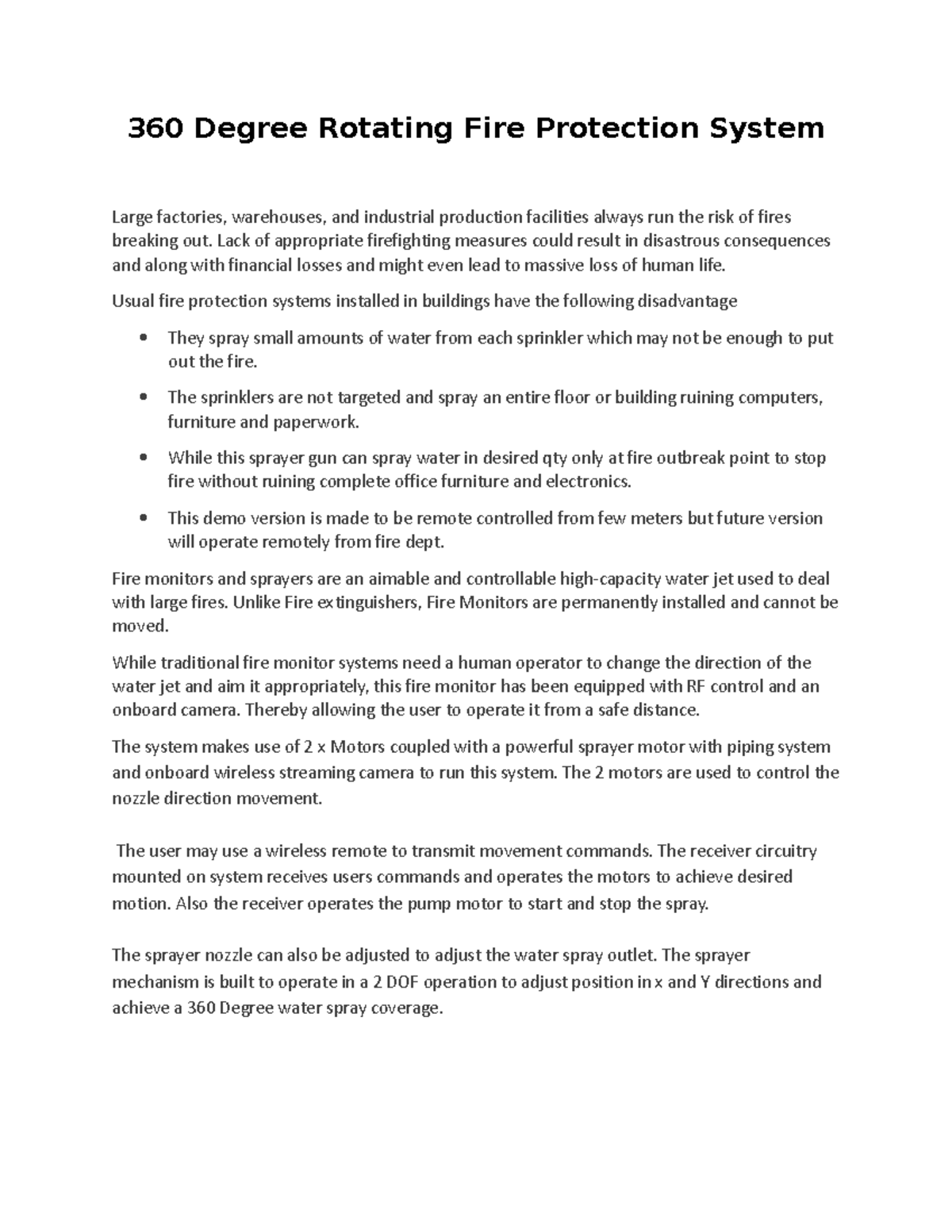 MEC238 - fire - 360 Degree Rotating Fire Protection System Large ...