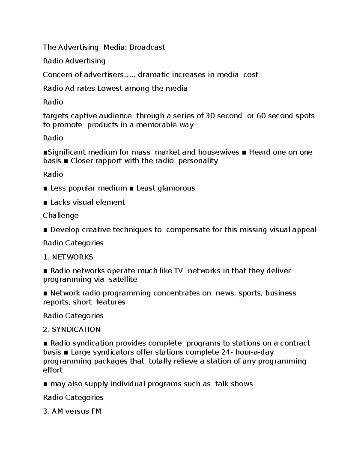 The Advertising Media Broadcast - The Advertising Media: Broadcast ...