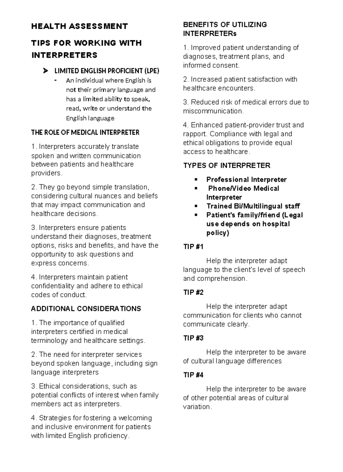 Report-H - This for students only studying nursing - HEALTH ASSESSMENT ...