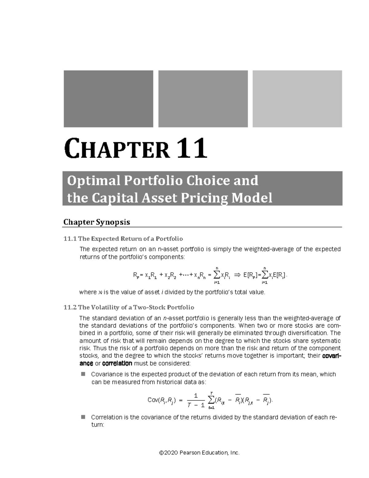 Berk sg11 - Sidor - CHAPTER 11 Optimal Portfolio Choice and the Capital ...