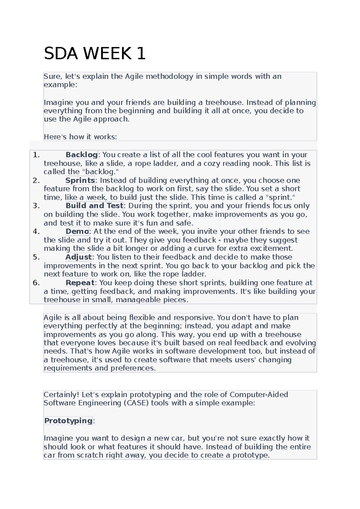 Notes 1 Applied project management - SDA WEEK 1 Sure, let's explain the ...