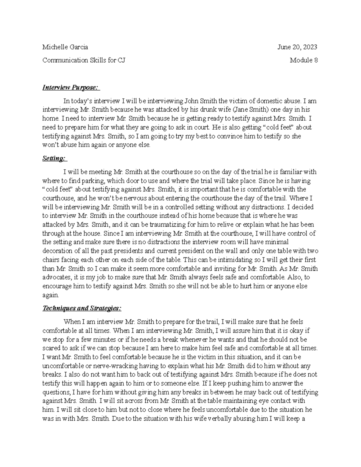 Cj-140 ~ 8-1 Project Three - Michelle Garcia June 20, 2023 ...