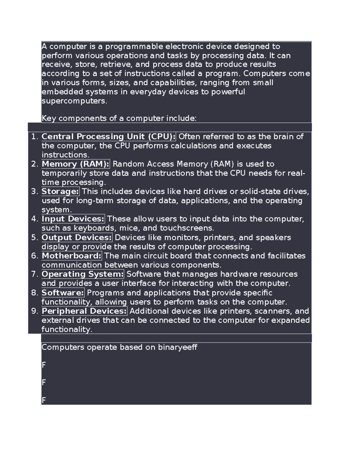 Computer 845745 - 6ytetgdfg - A computer is a programmable electronic device designed to perform ...