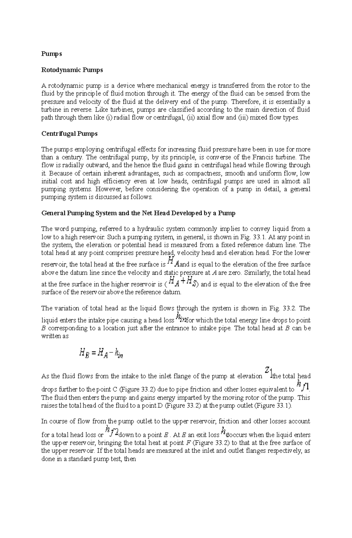 Pumps - Preparatory Lecture for taking Fluid Machinery Subject - Pumps ...